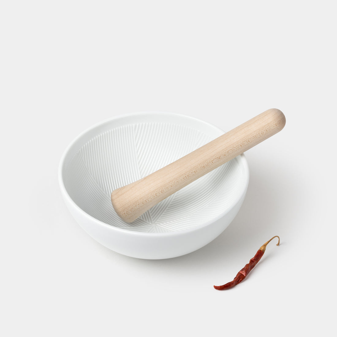 Shitaku Ripple Ridge Mortar & Pestle by Makoto Koizumi for Kihara