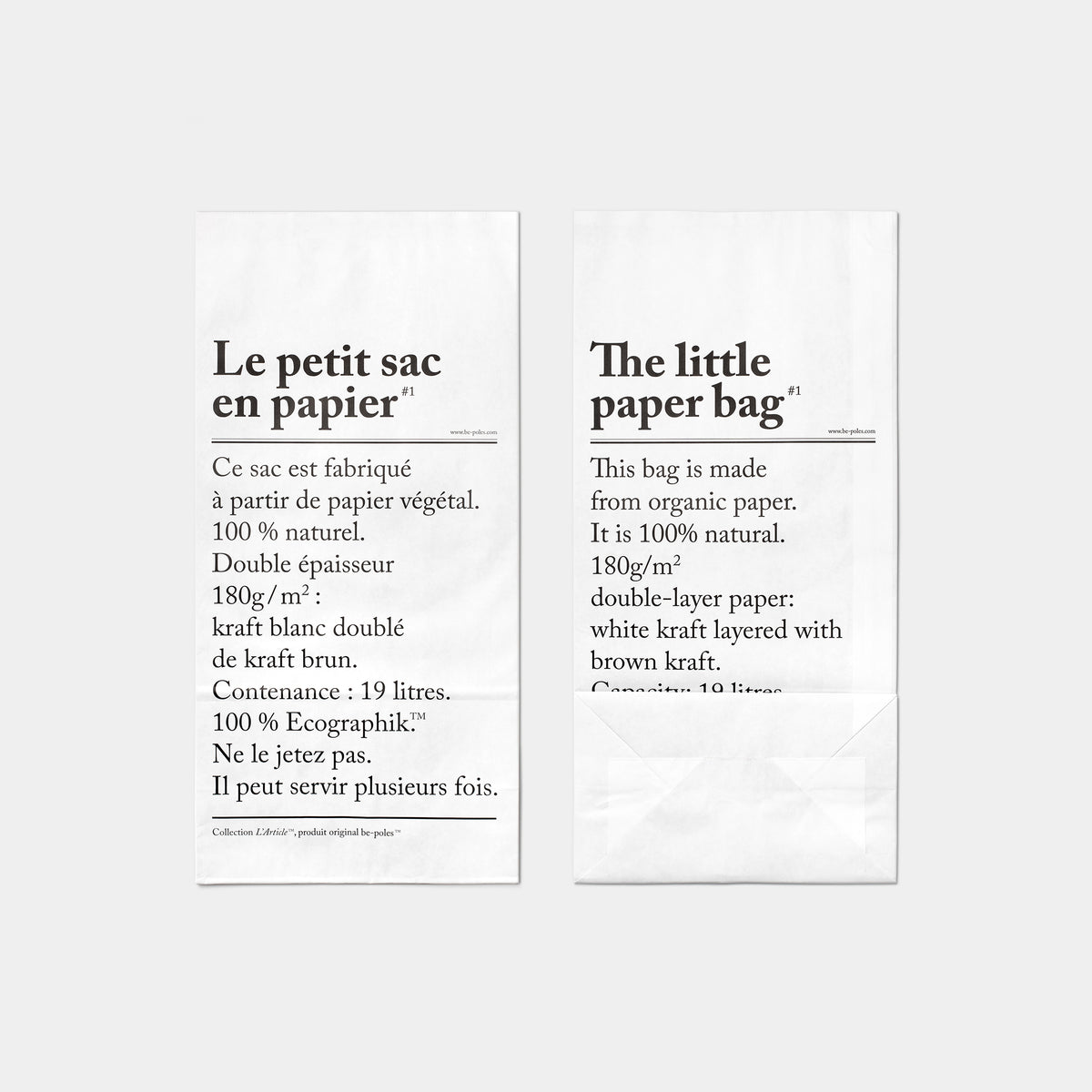 Collection L’Article Paper Bag by Studio Be-Pôles